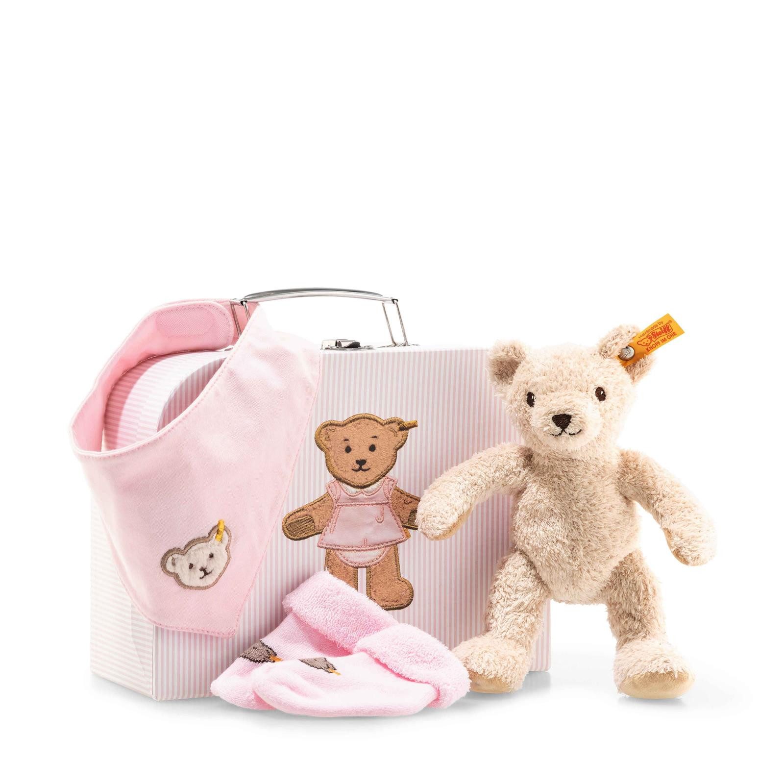 Steiff Kuscheltier Steiff Geschenk Box rosa 4 teilig