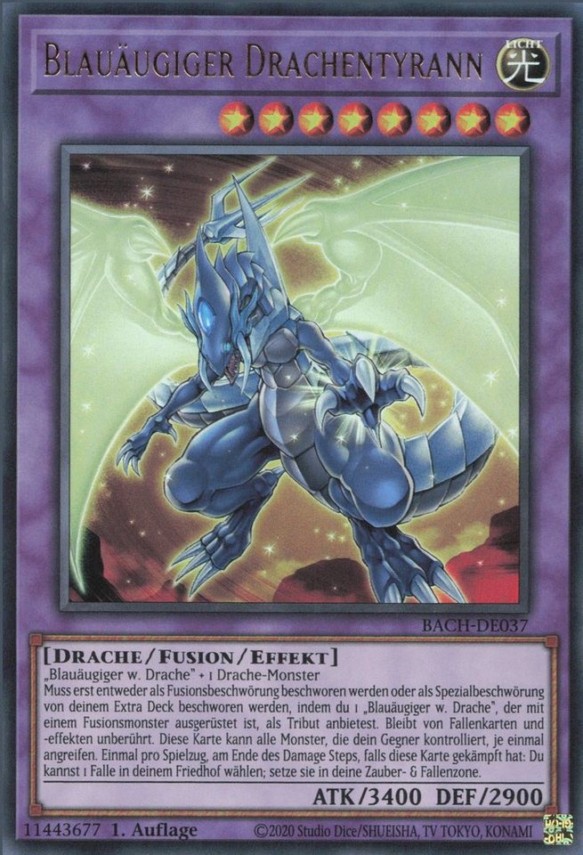 Recollectibles Sammelkarte Yugioh Karte Blauäugiger Drachentyrann