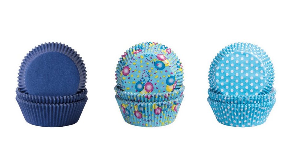 Demmler Muffinform Party Set Luftballonmuster Blau Mit Weißen