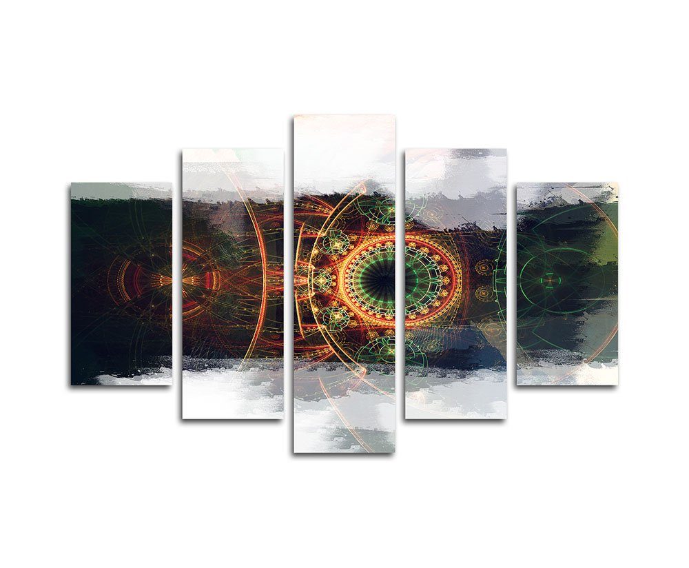 Sinus Art Leinwandbild Wandbild Skulptur Abstrakt484 5teilig Online