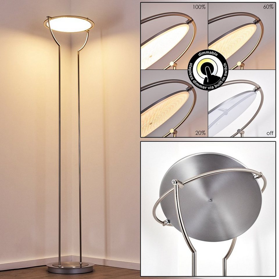 Hofstein Stehlampe Badolo Dimmbare Stehleuchte Aus Metallglas In