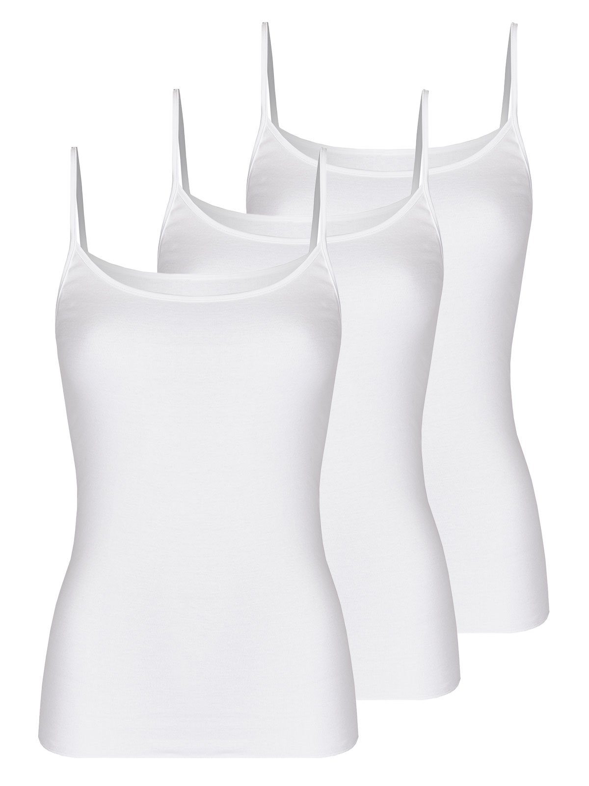 Nina Von C. Achseltop Damen Trägerhemd Fine Cotton (Packung, 3-St ...