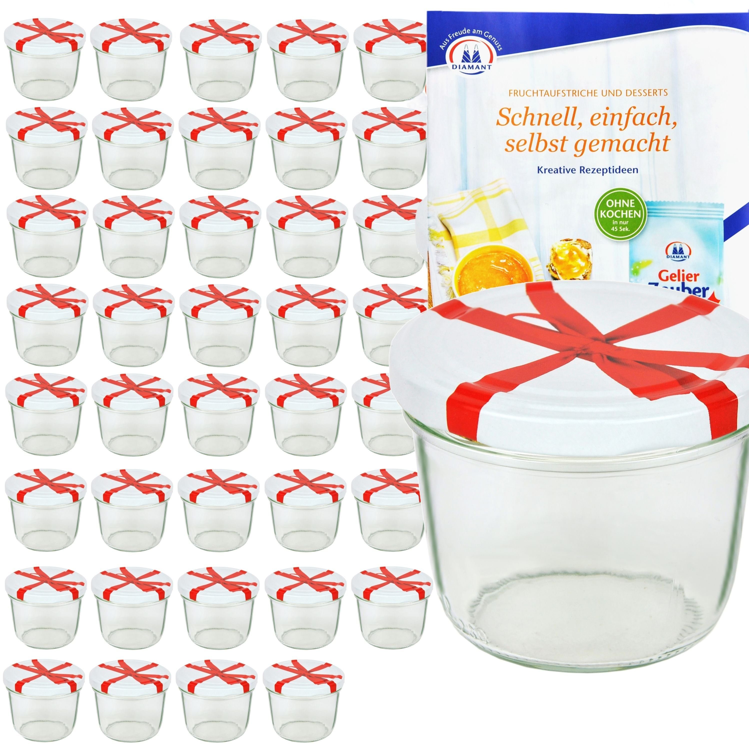 Mambocat Einmachglas 40er Set Sturzglas 230 Ml Mit Schleifendekor