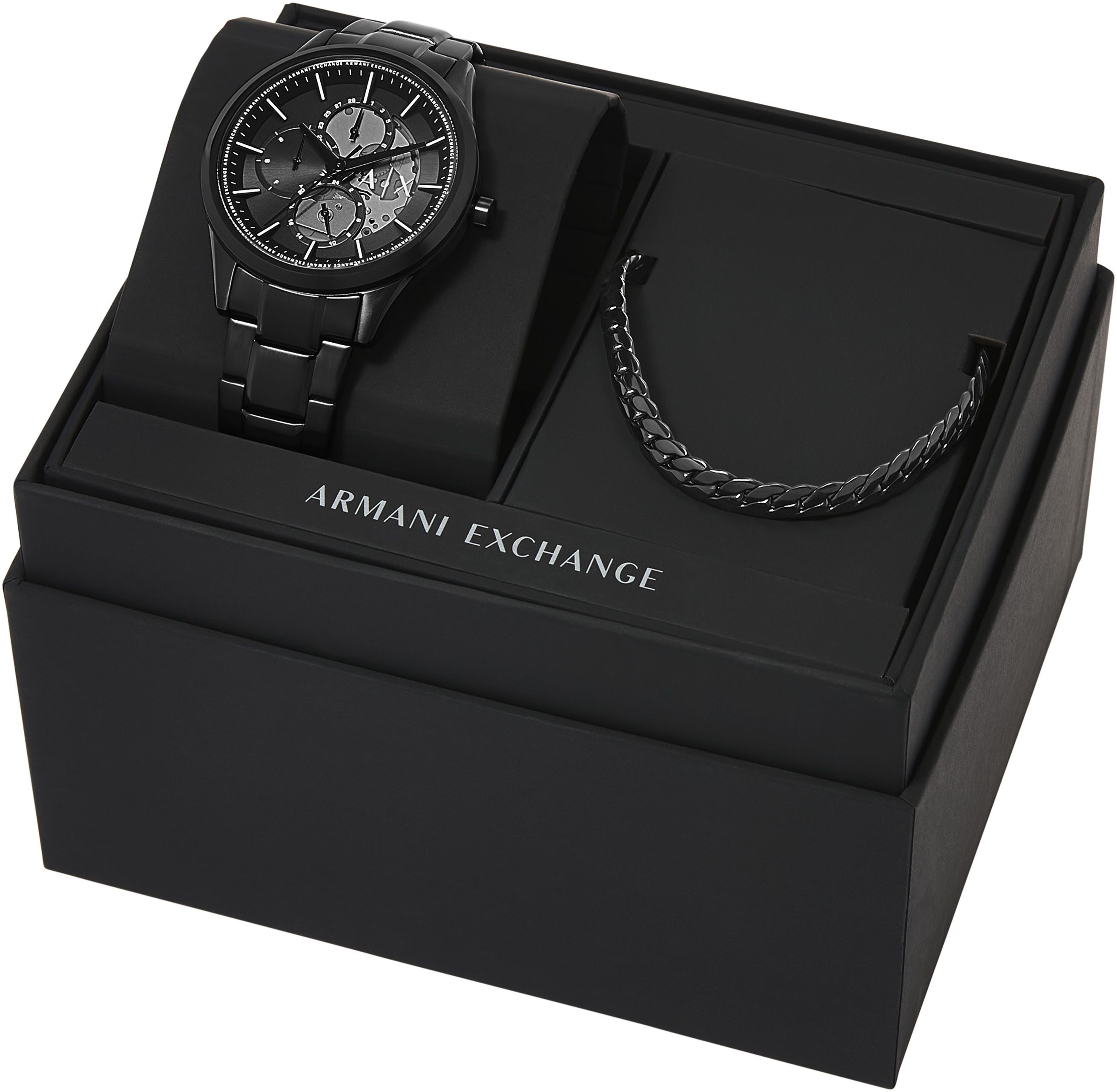 ARMANI EXCHANGE Quarzuhr AX7160SET, (Set, 2-tlg., mit Kette ...