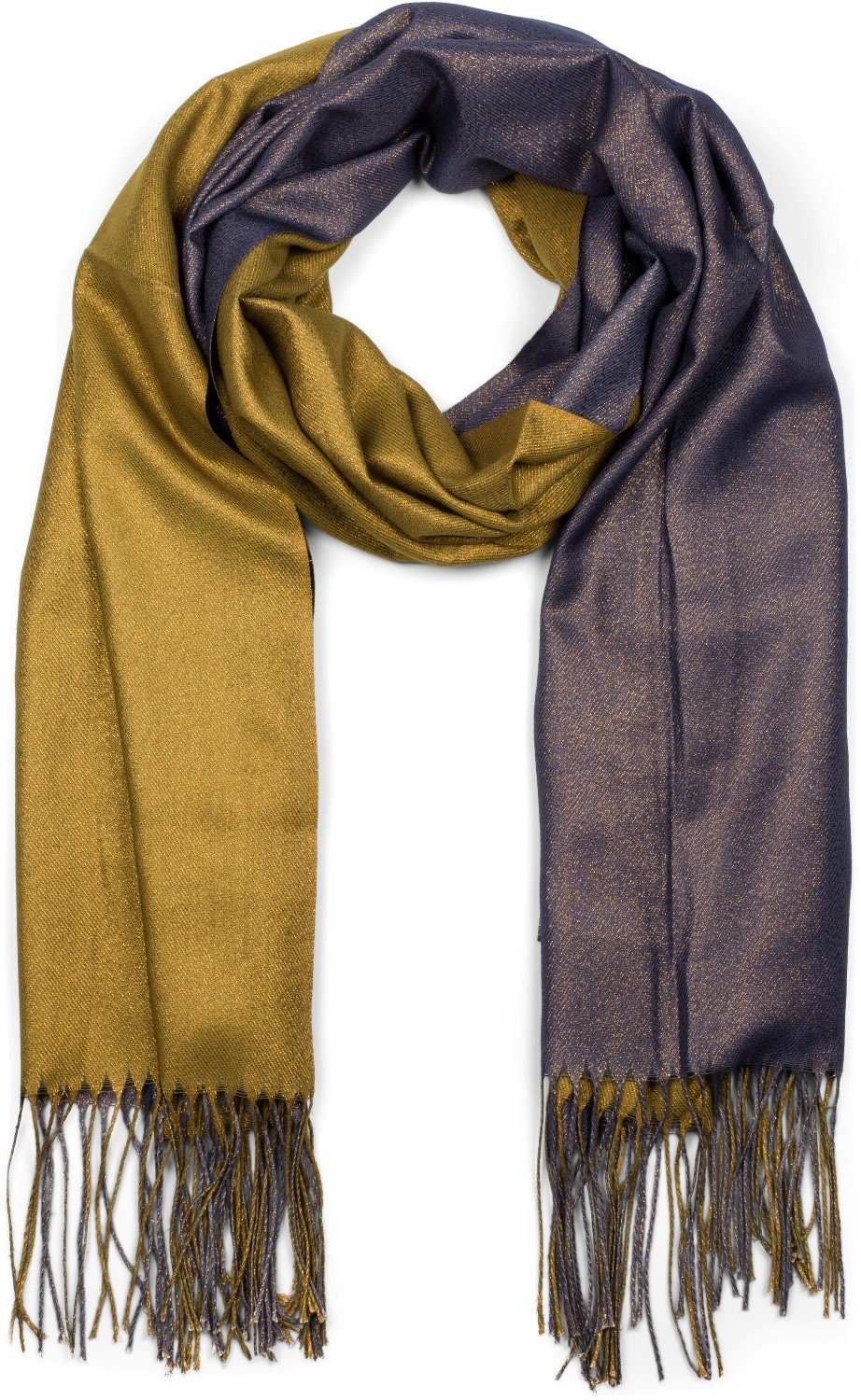 Stylebreaker Modeschal 1 St 2 Farbiger Glitzer Schal Mit Fransen