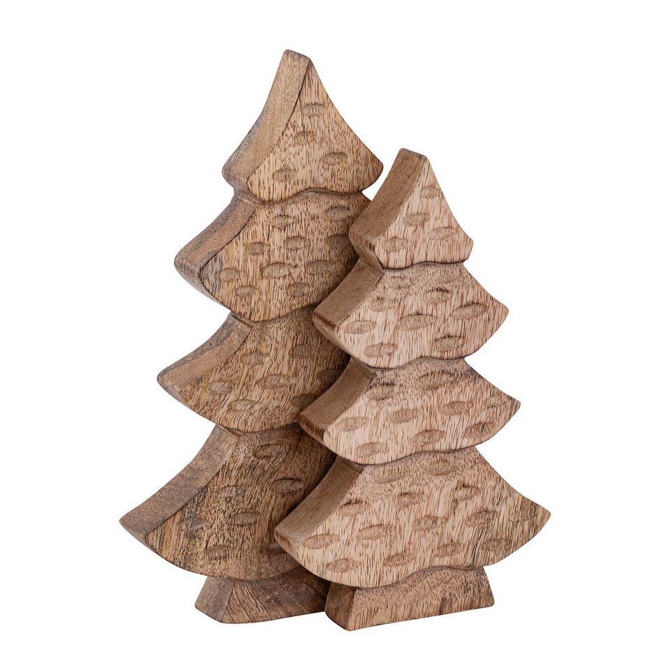Amagohome Dekofigur Dekofigur Baum 2er Set Holzfigur H2320cm Holzbaum