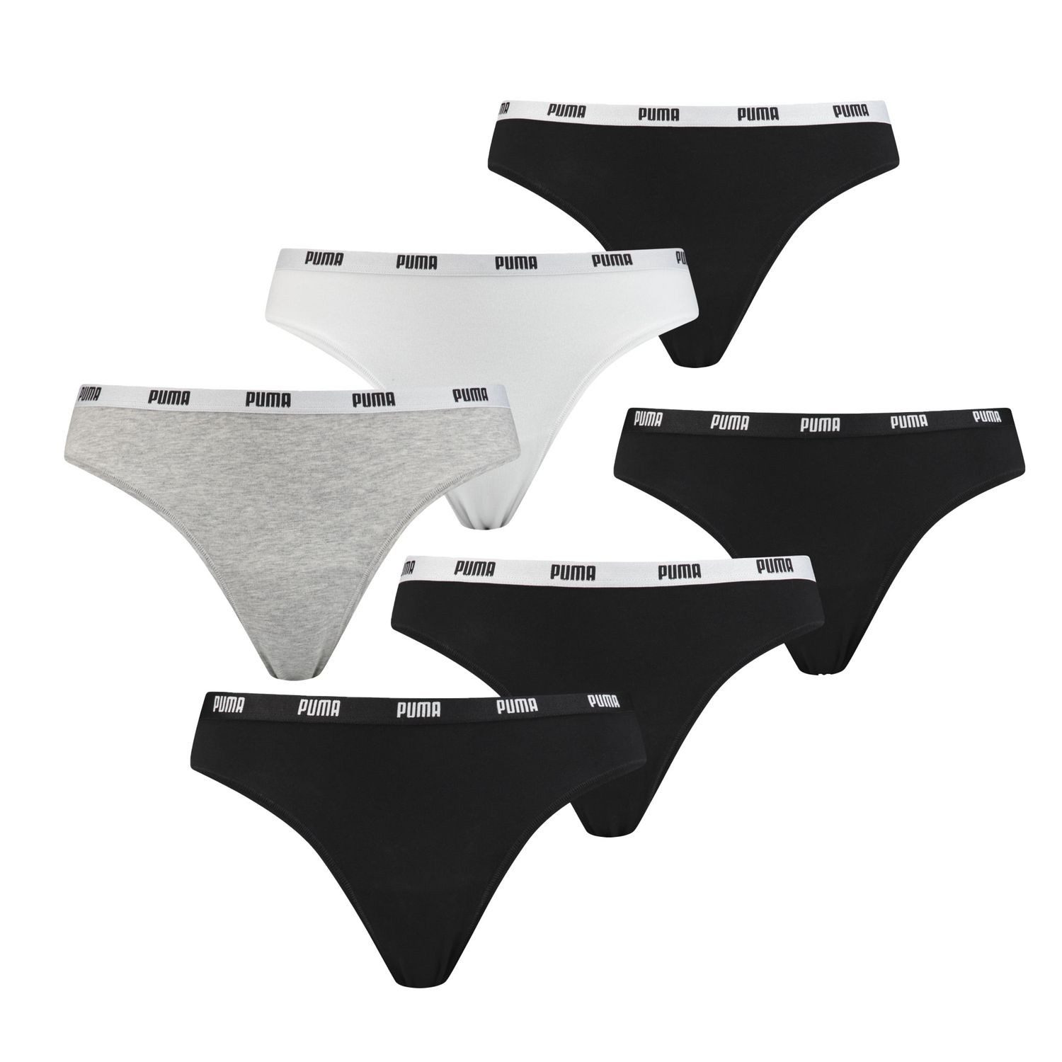 PUMA BODYWEAR String Comfort Cotton Stretch (Set) Webgummibund, Logo