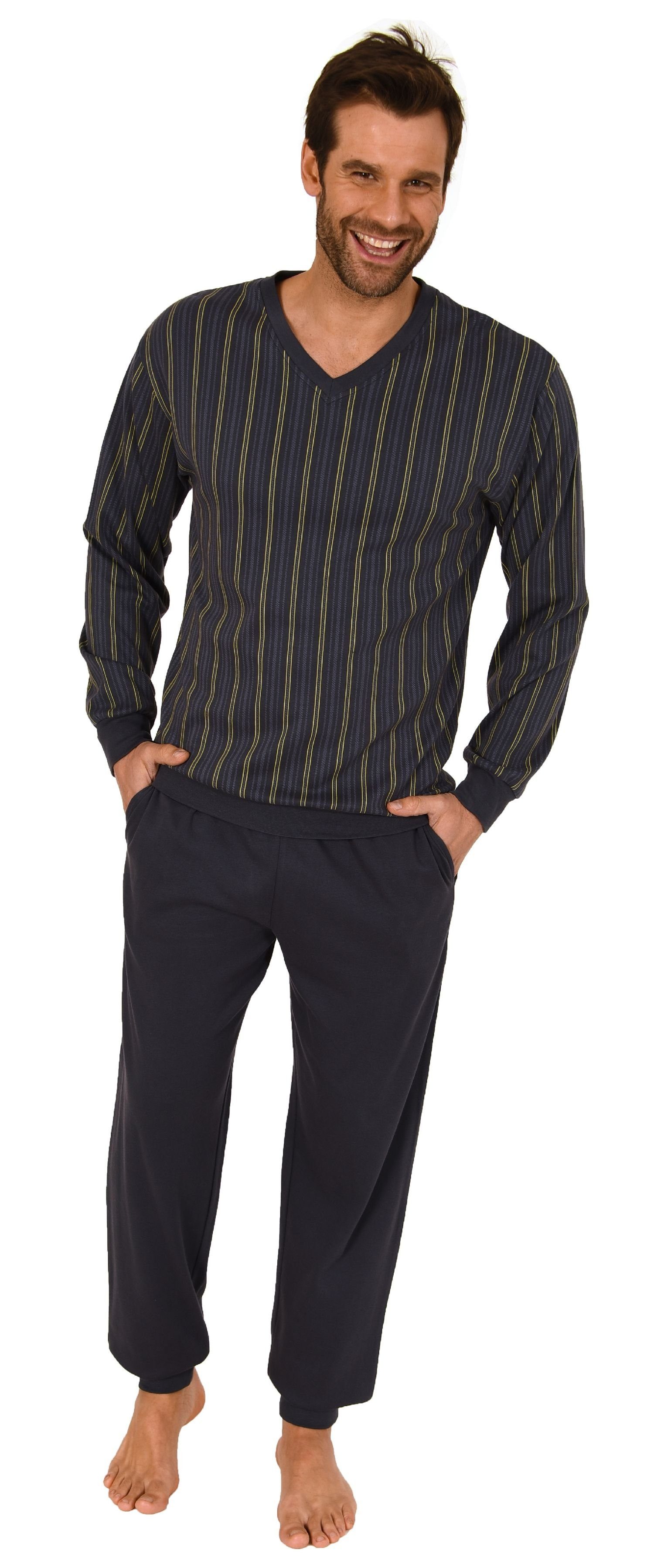 Normann Pyjama Normann Herren Schlafanzug In Warmer Kuschel Interlock