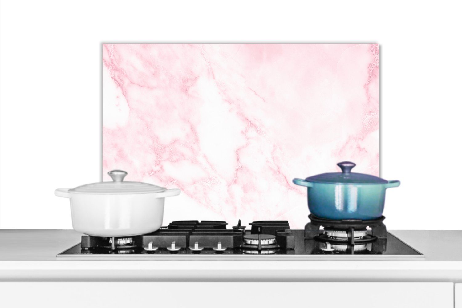 Muchowow Küchenrückwand Marmor Weiß Rosa Chic 1 Tlg
