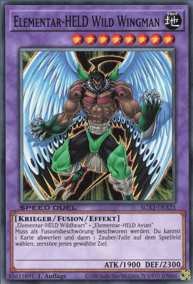 Recollectibles Sammelkarte Yugioh Karte Elementar Held Wild Wingman
