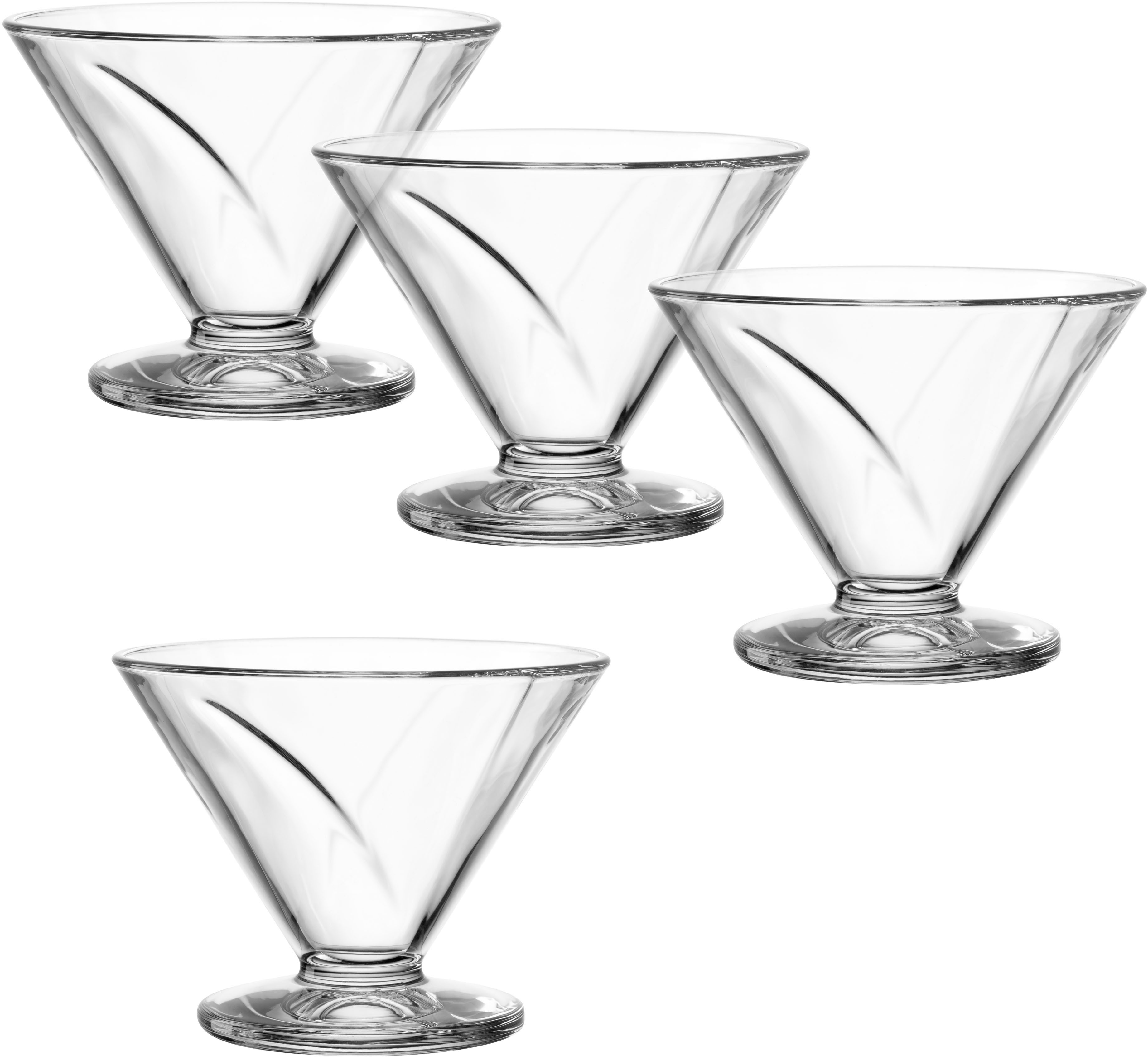 LEONARDO Eisschale CONO, Eisbecher aus Glas, 270 ml, 4er-Set, Glas, (Set, 4-tlg ...