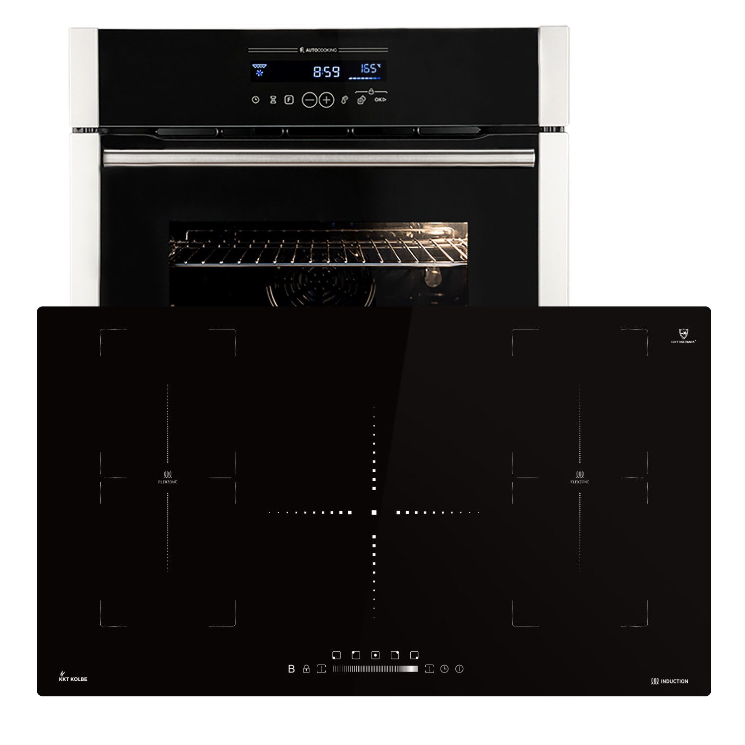 KKT KOLBE Backofen-Set KKT KOLBE SET8016IH890FZ, mit 2-fach-Teleskopauszug, Katalyse, Herdset ...