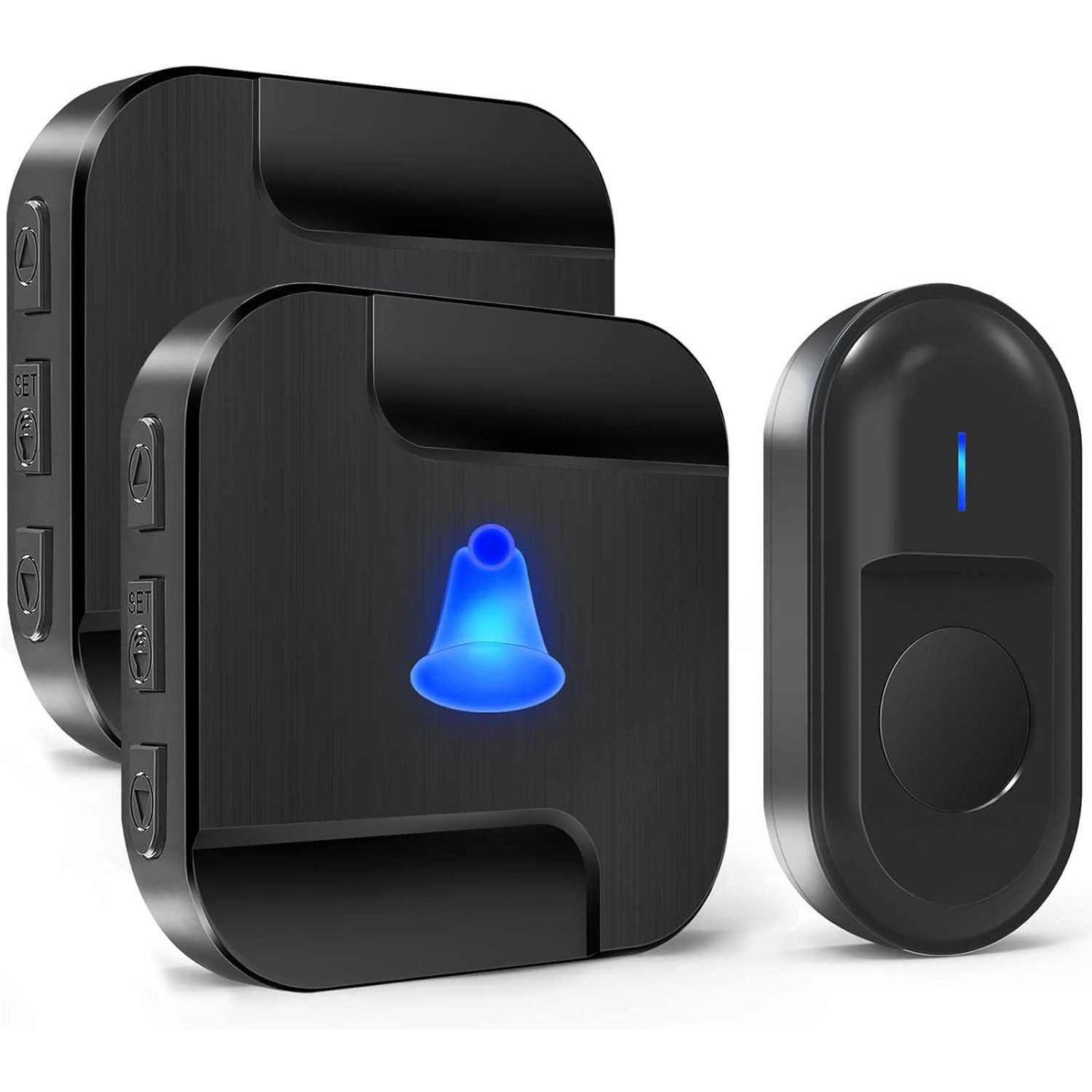 SURFOU Türklingel-Set Funkklingel Kabellose Türklingel Wireless Boorbell 400m 110dB 1T2 ...