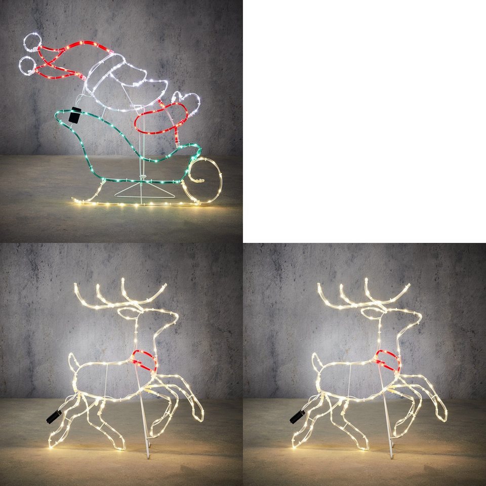 Edelman Led Dekofigur Luca Lighting Ropelight Weihnachtsmann Mit