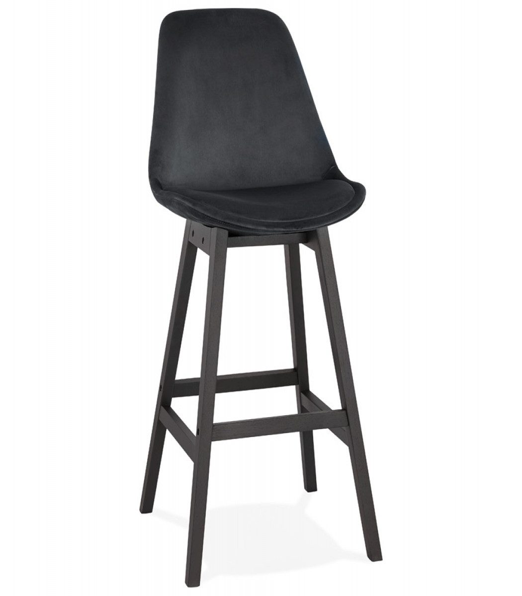 KADIMA DESIGN Barhocker Barhocker aus Holz mit Rosa Samt Sitz ...