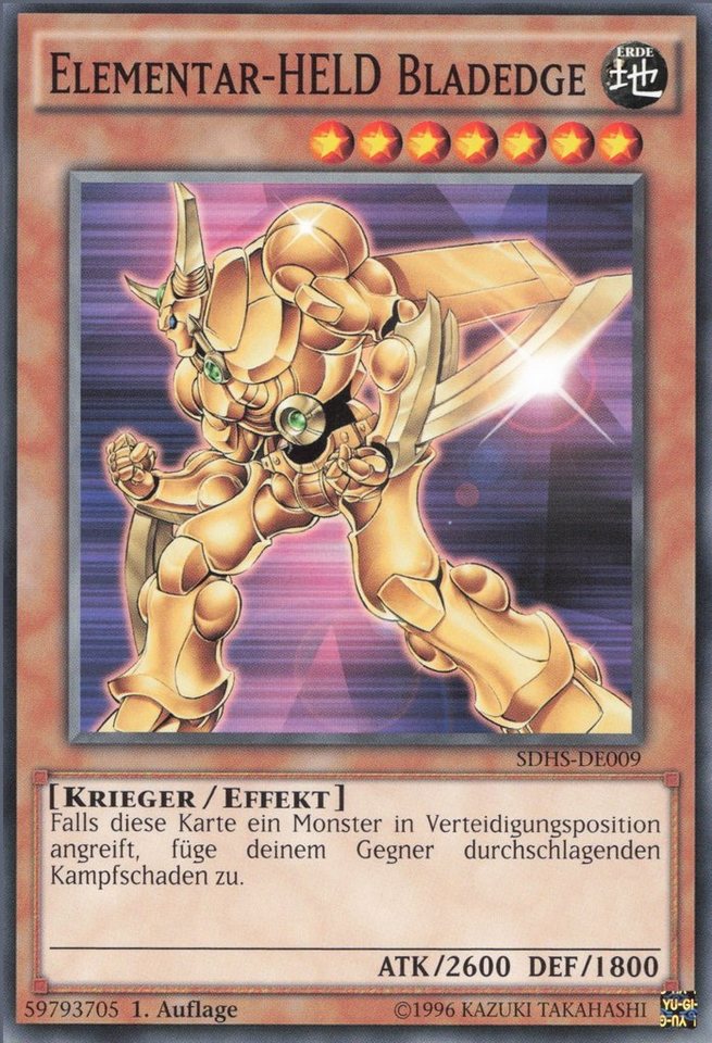 Recollectibles Sammelkarte Yugioh Karte Elementar Held Bladedge Deutsch
