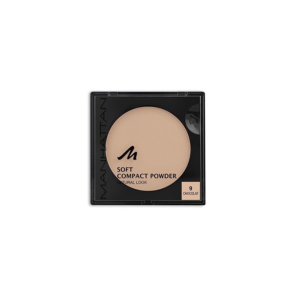 MANHATTAN Puder Compact Powder, Helles Kompakt Puder mit Puderquaste