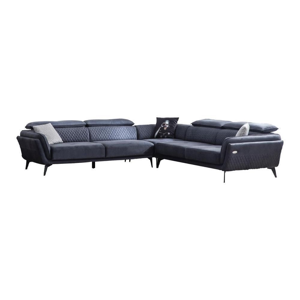 Jvmoebel Ecksofa Robustes Graues Stoffsofa Designer L Form Sofa