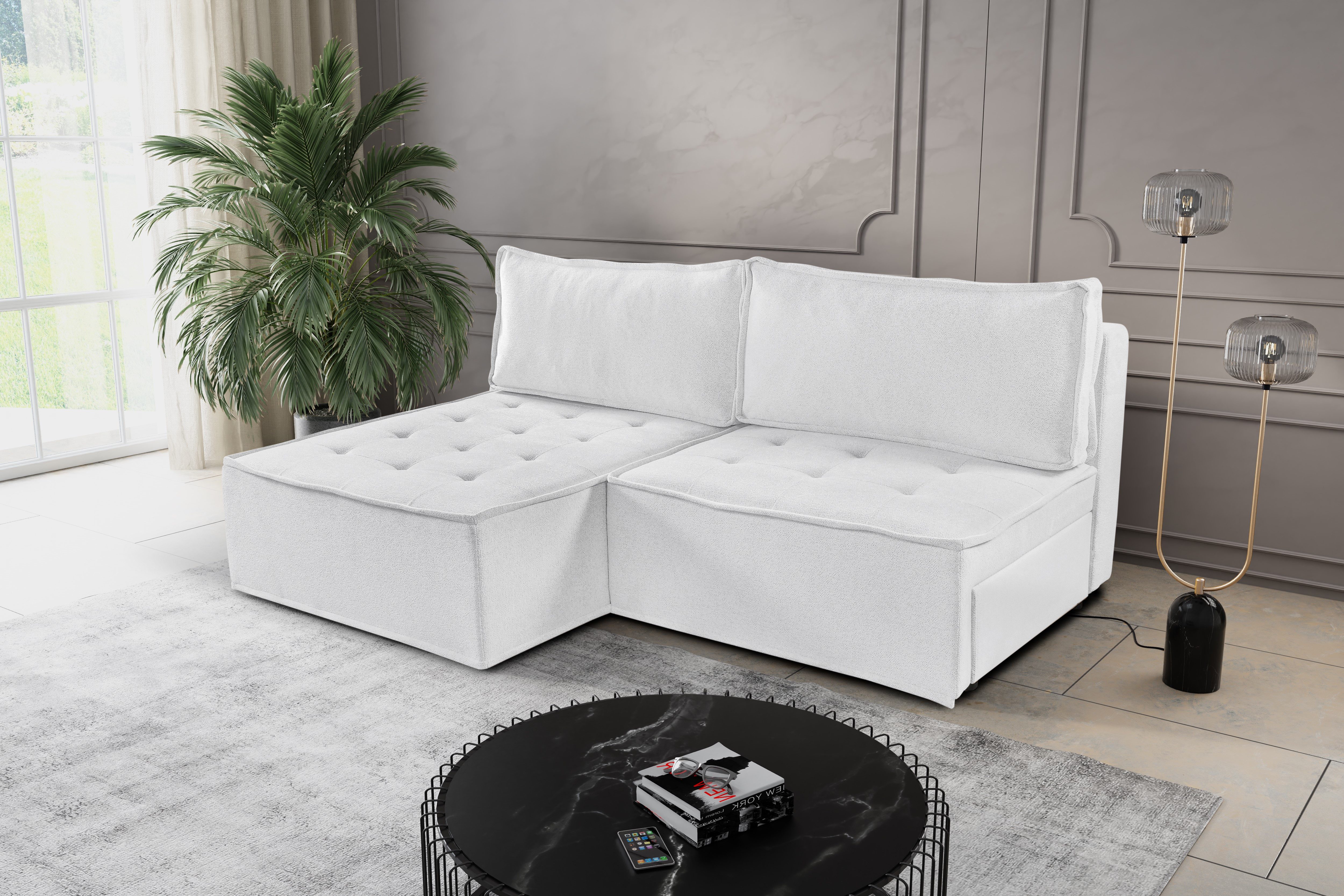 Kaiser Möbel Ottomane Bohoo Mini Modernes Ecksofa Mit Schlaffunktion