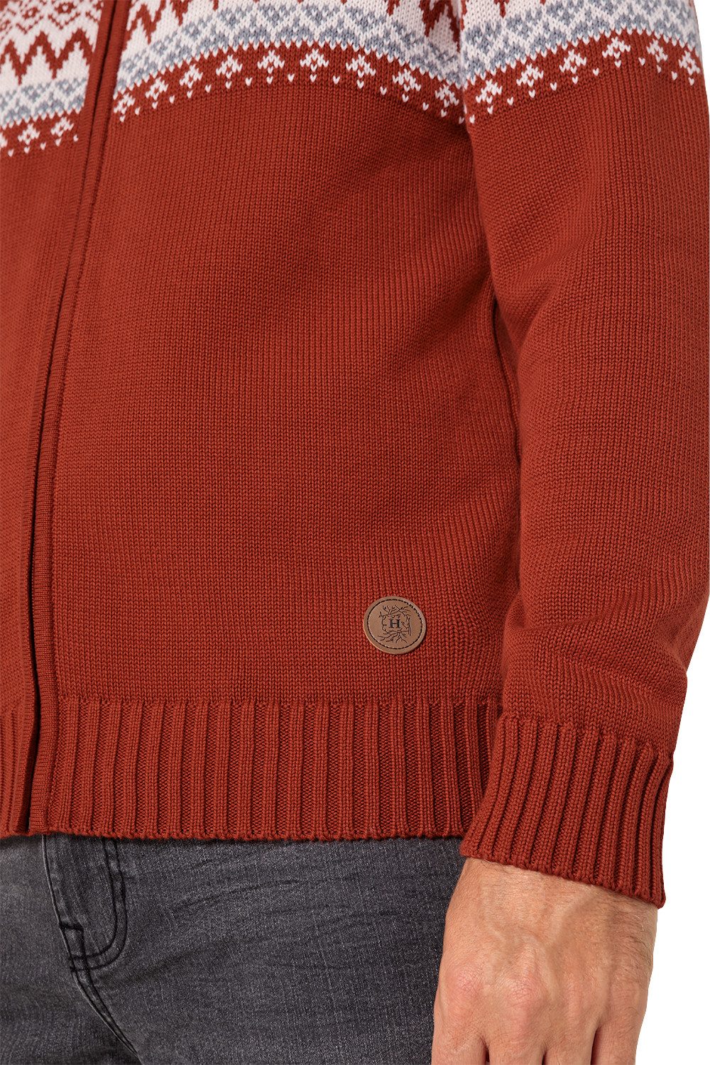 Hinterstoisser Strickjacke Mit charakteristischem Norweger-Muster