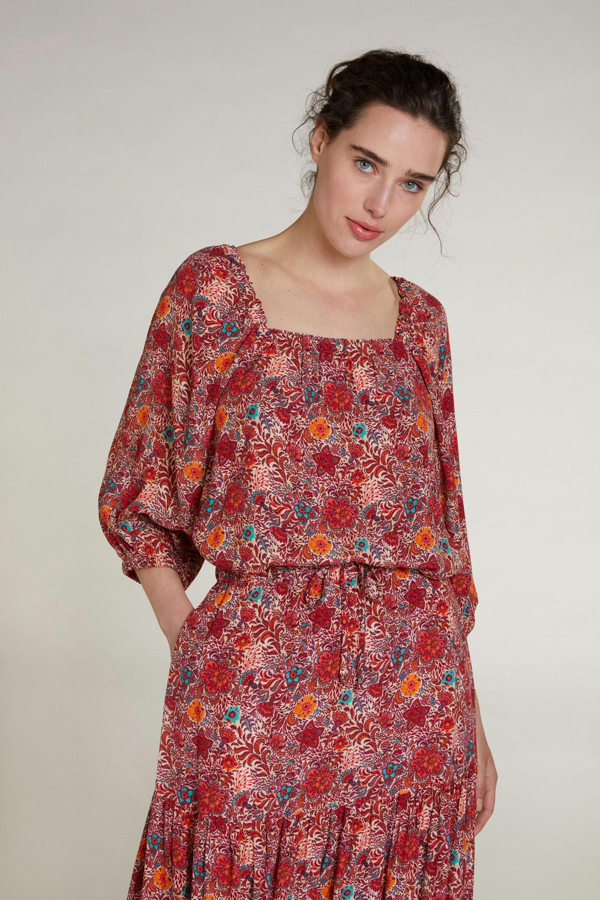 Oui Langarmbluse Bluse Im Boho Stil Ohne Details Otto