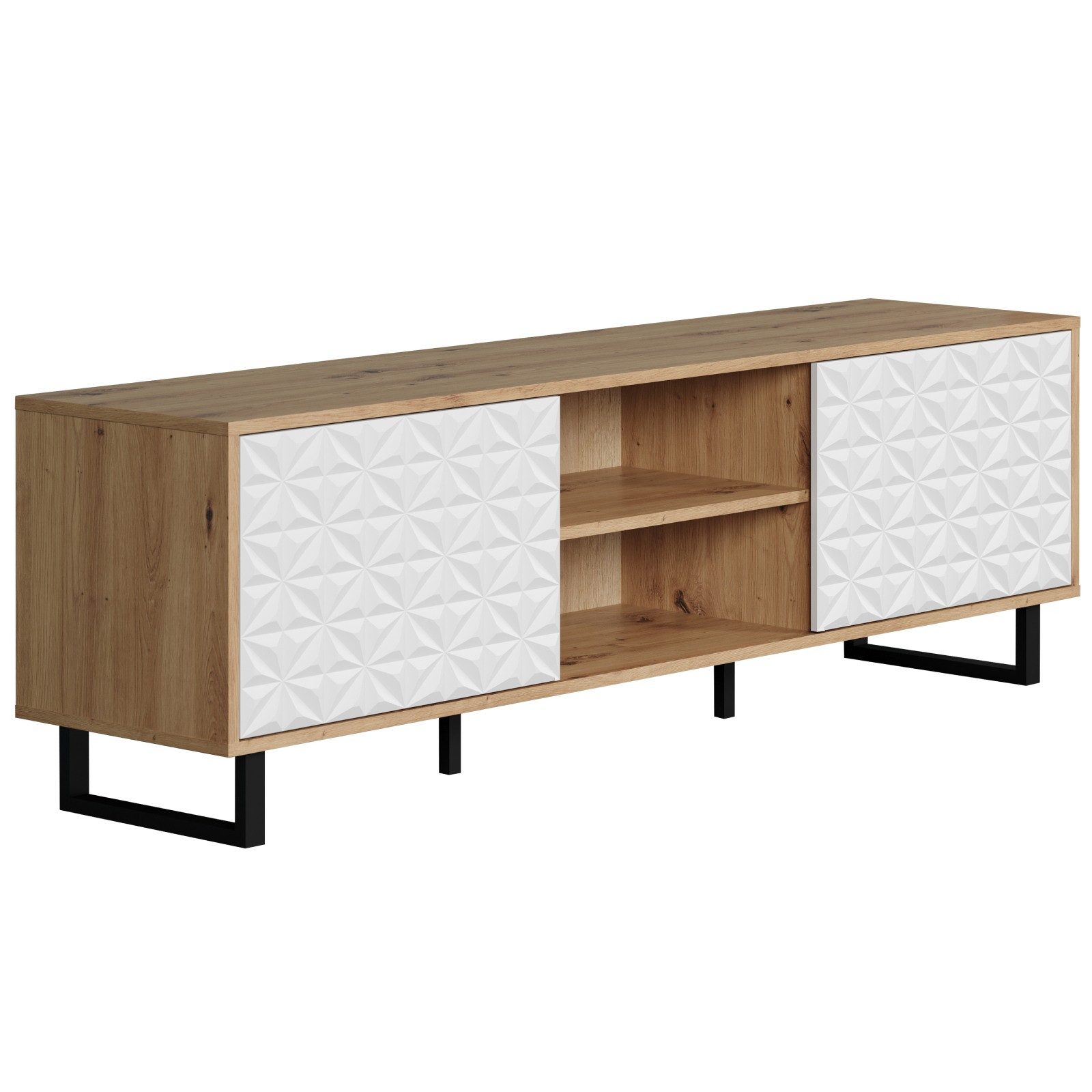 Trendteam Tv Board Tv Lowboard Fernsehschrank Unterschrank Weiß 154 X