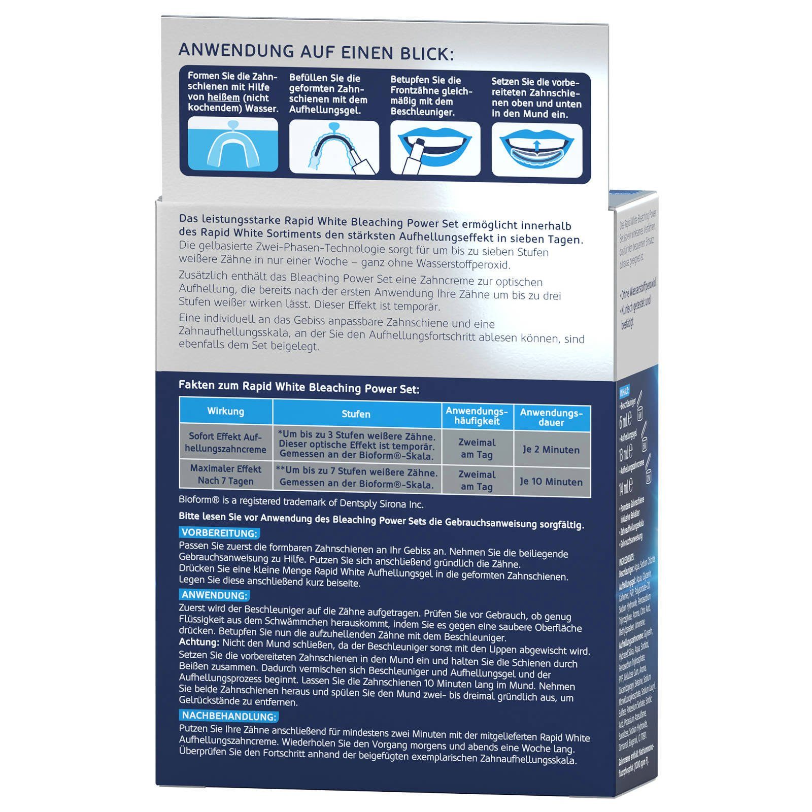 Rapid white Zahnbleaching-Kit WHITE & STRONG BOOSTER Zahncreme 75 ml ...