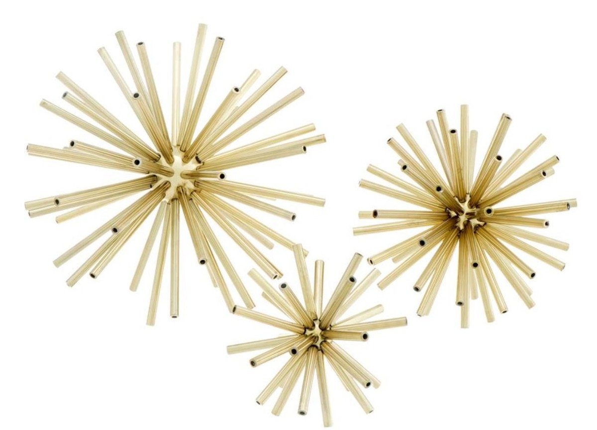 Casa Padrino Dekoobjekt Luxus Designer Deko 3er Set Messing