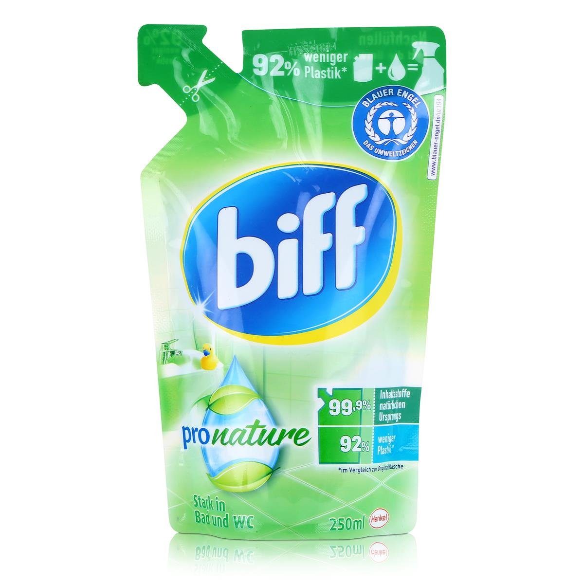 biff Biff pro nature Nachfüllbeutel 250ml - Stark in Bad & WC (1er Pack) Badreiniger