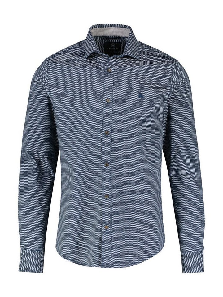 Lerros Langarmhemd Lerros Langarmhemd Mit Minimal Aop Regular Fit