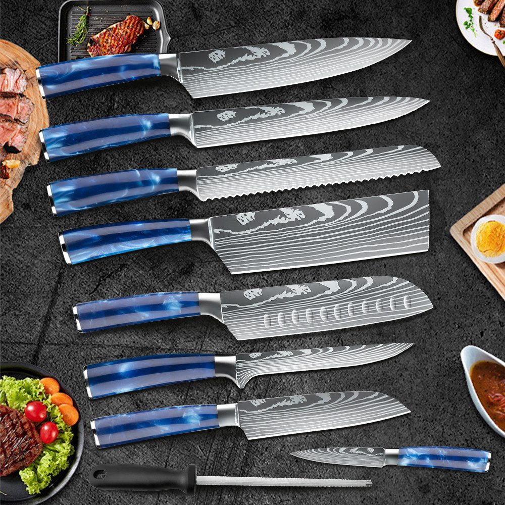 Mdhand Messer Set High Carbon Edelstahl Profi Kochmesser Set 8 Tlg