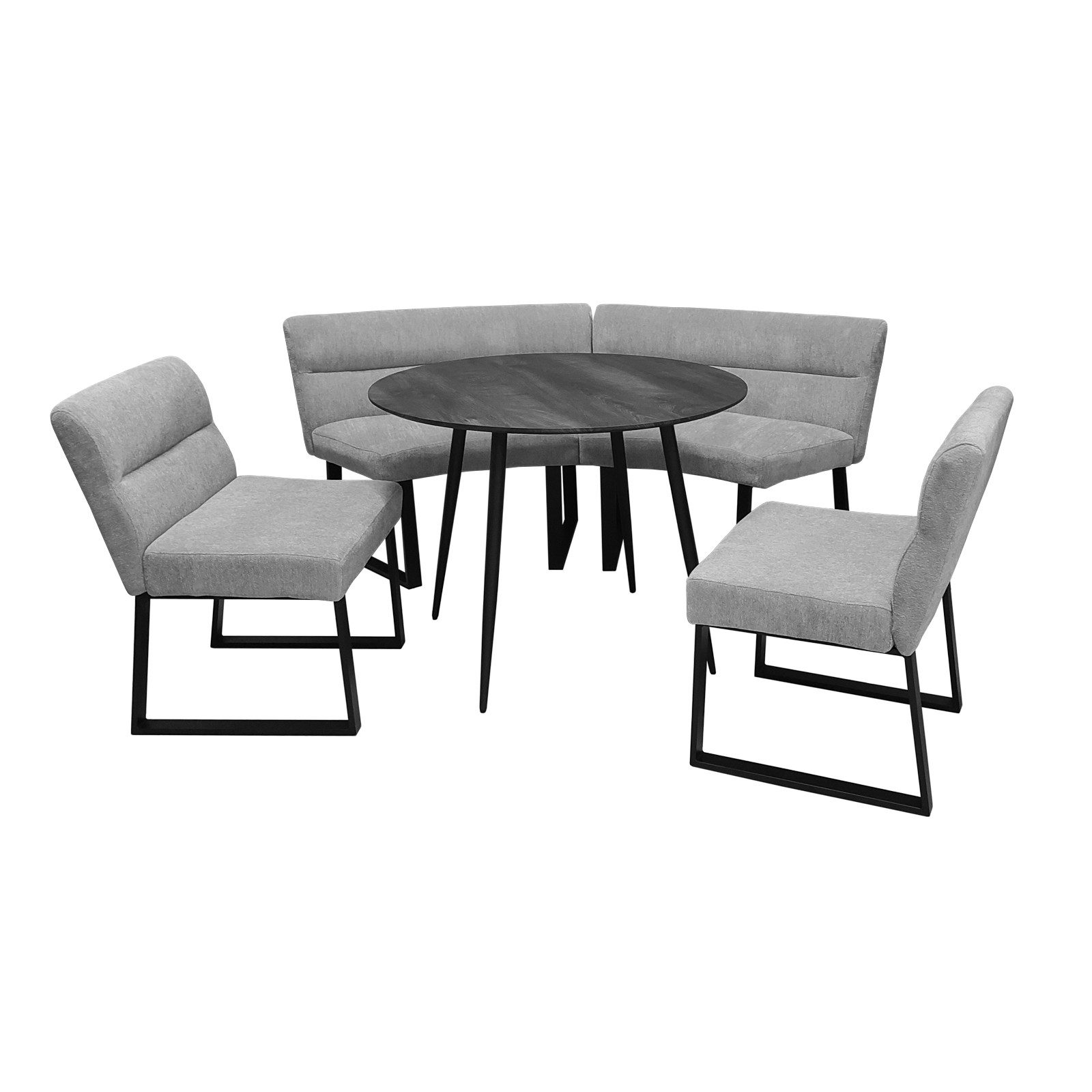 Hti Living Essgruppe Sitzgruppe Liron Tisch 2 Bänke Und 2 Stühle Grau