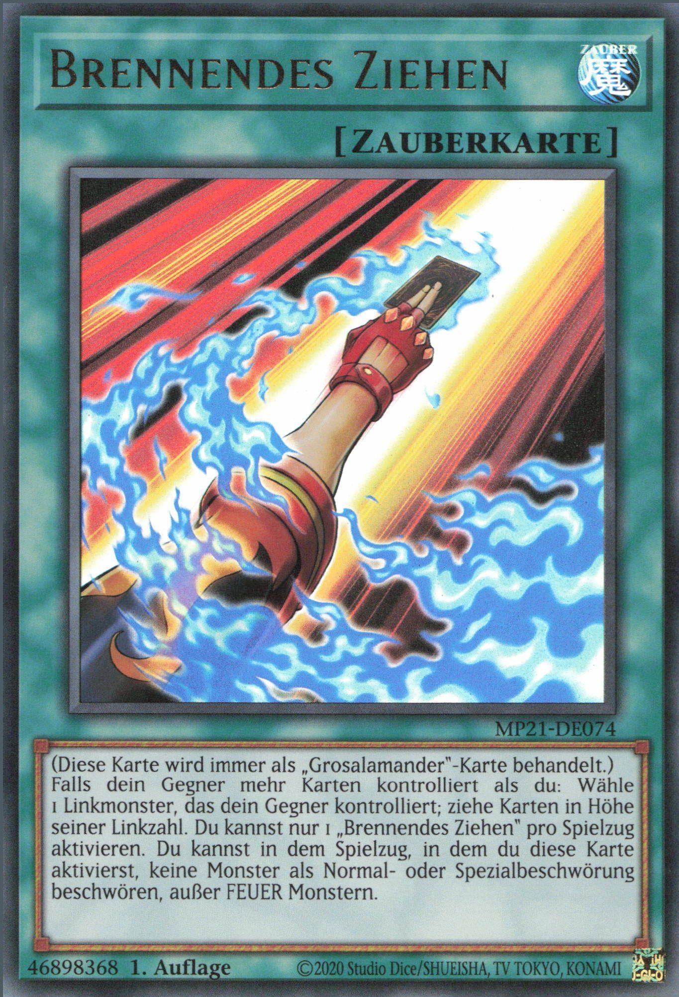 Recollectibles Sammelkarte Yugioh Karte Brennendes Ziehen Deutsch Yu