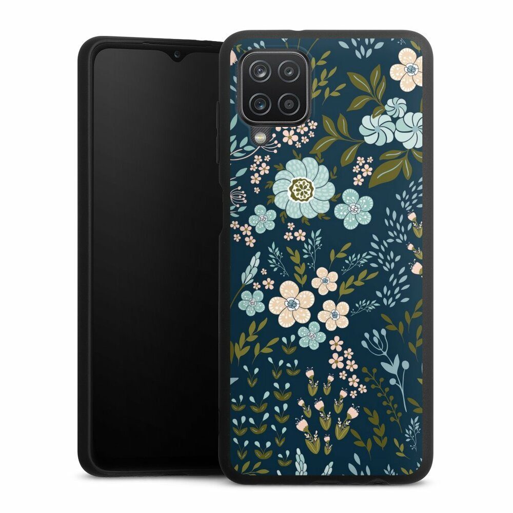 Deindesign Handyhülle Blumen Muster Blau Floral Autumn 4 Samsung