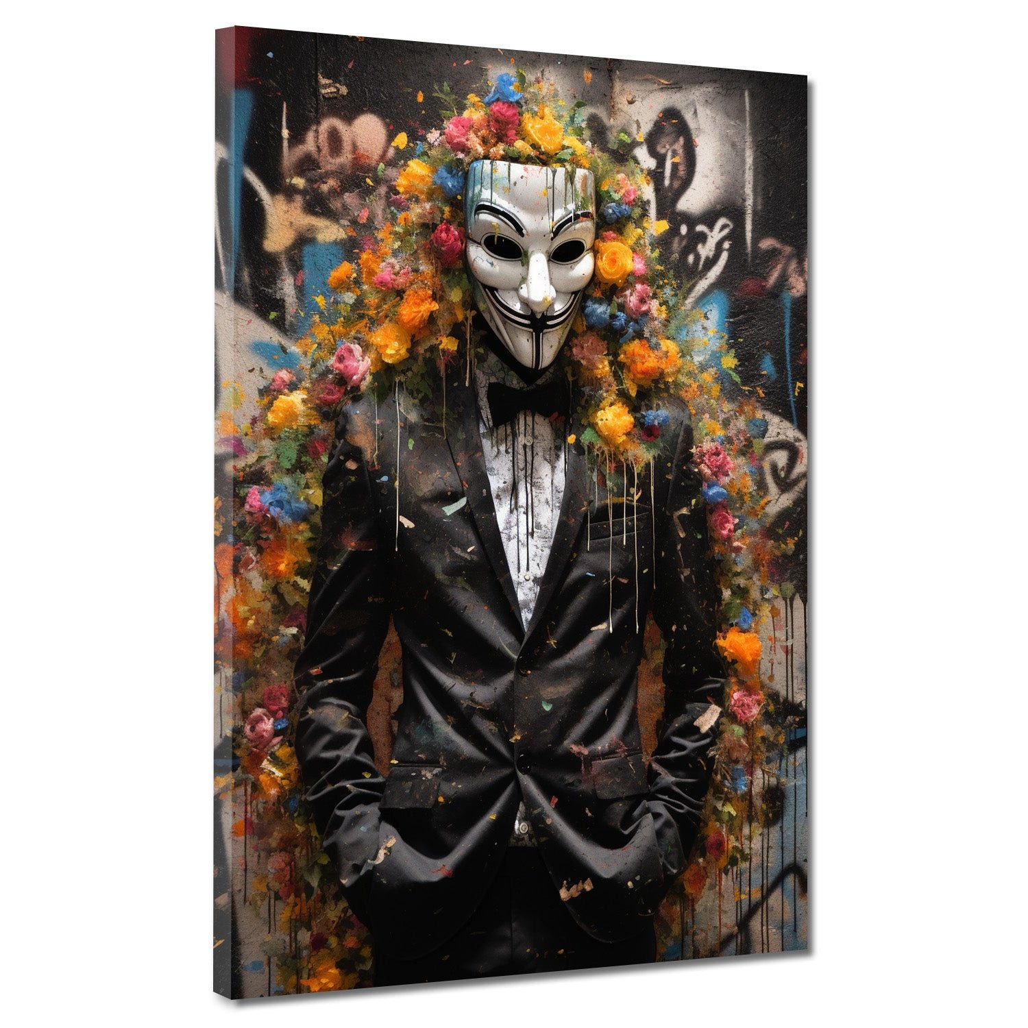 Artedinoi Leinwandbild Anonymous Street Art Pop Art Leinwandbild
