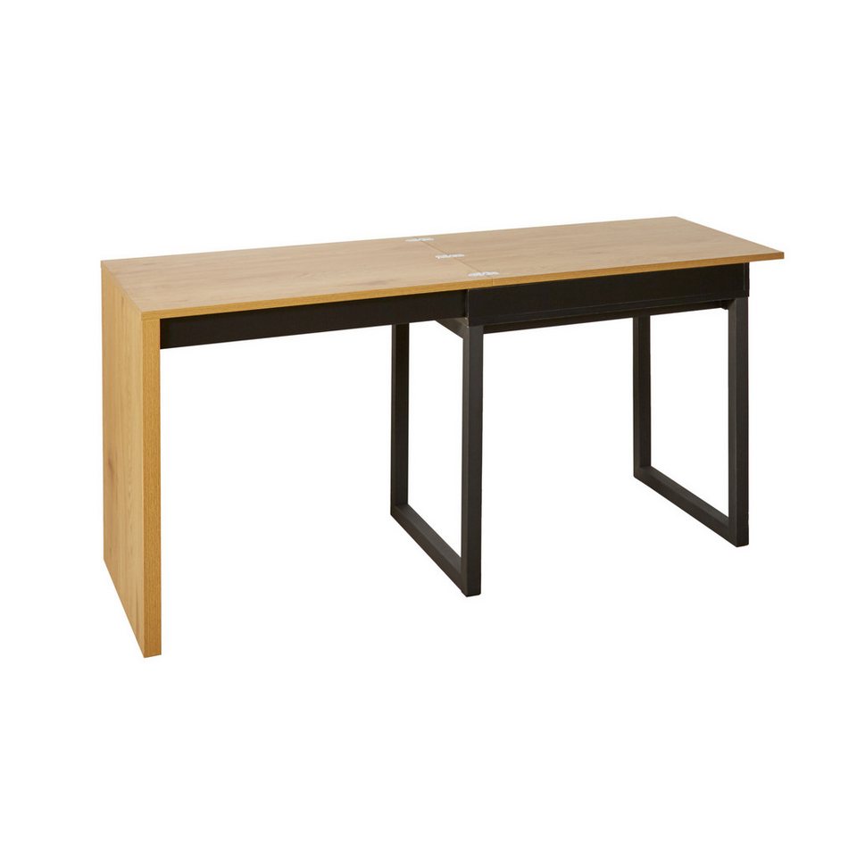 Riess Ambiente Schreibtisch Flex 80 160cm Natur Schwarz