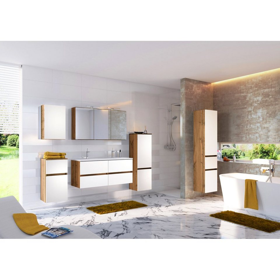 Lomadox Badmöbel Set Lourosa 03 6 St Mit Mineralgussbecken In