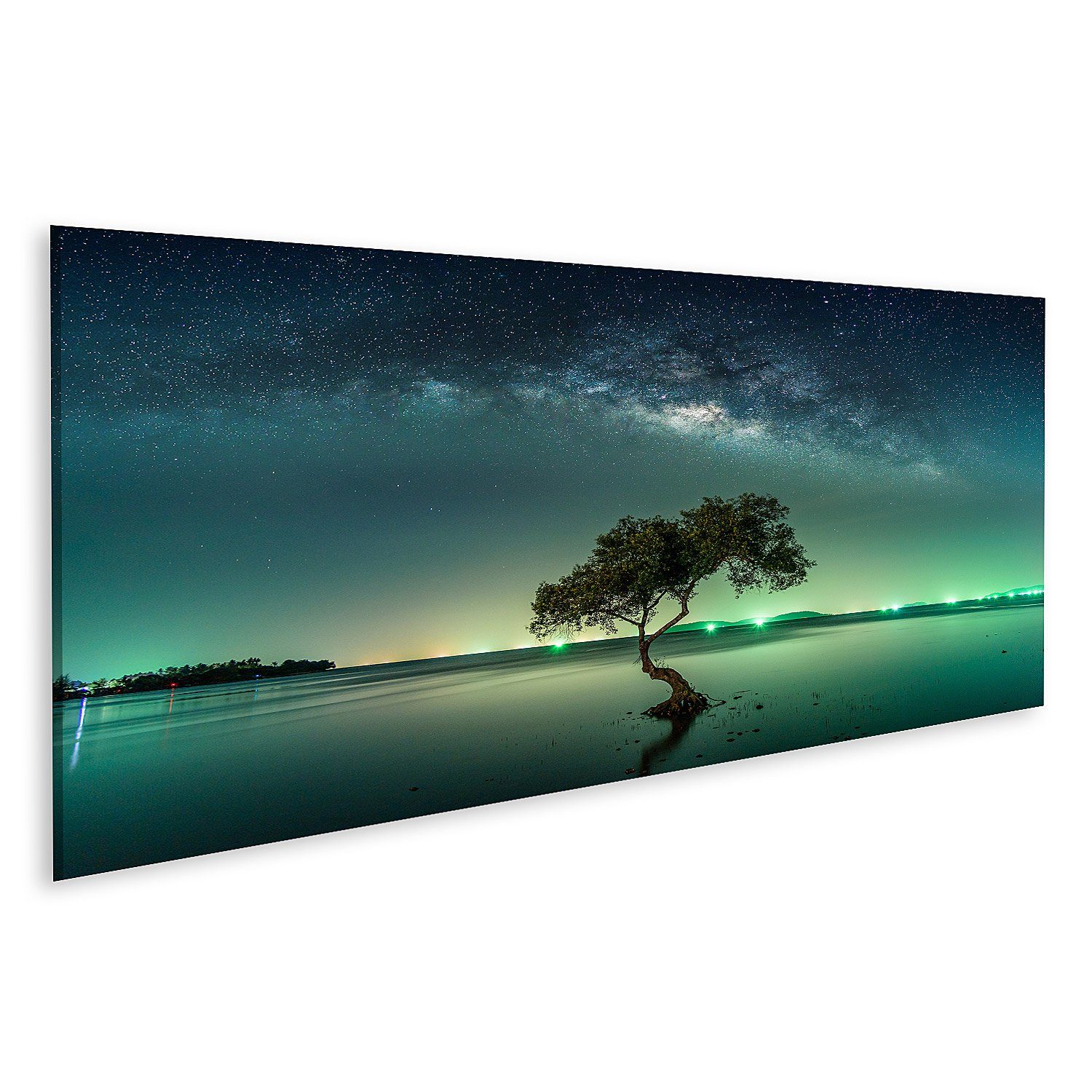 islandburner Leinwandbild Bild auf Leinwand Landschaft Milchstraße Galaxie Nachthimmel Sterne Si