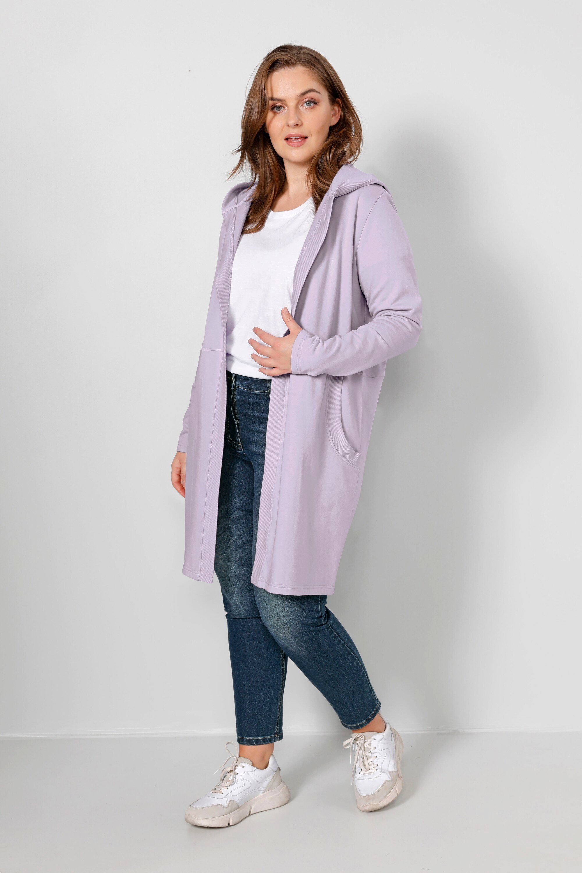 Janet And Joyce Sweatjacke Long Sweatjacke Offene Form Kapuze