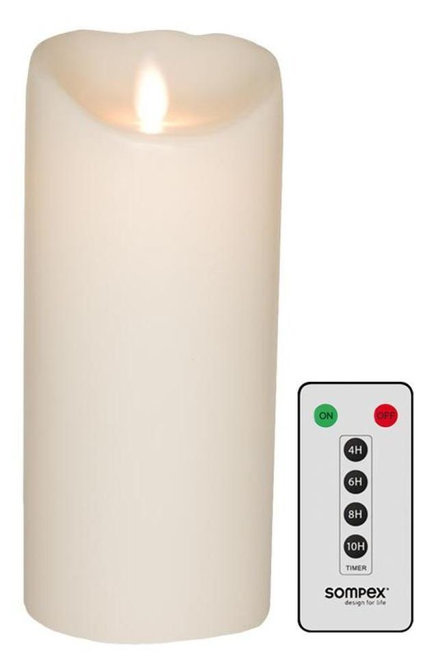 Sompex Led Kerze Flame Led Kerze Weiß 18cm Mit Fernbedienung Set 2