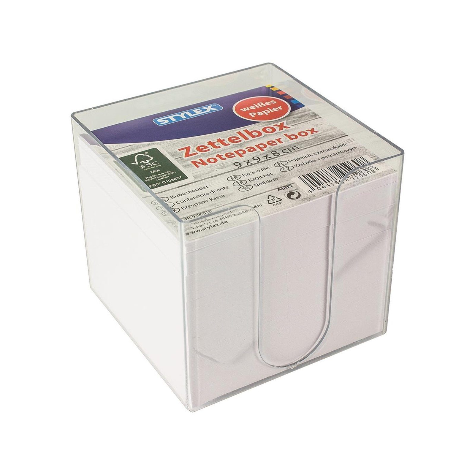 Stylex Notizzettel Zettelbox 700 weiße Blatt, Notizzettel Notizblock