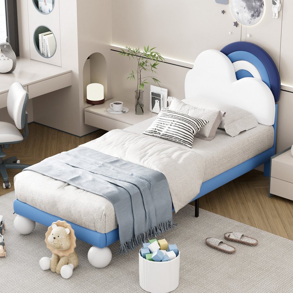 Redom Polsterbett Mit Lattenrost Und Kopfteil Kinderbett 90 X 200 Cm