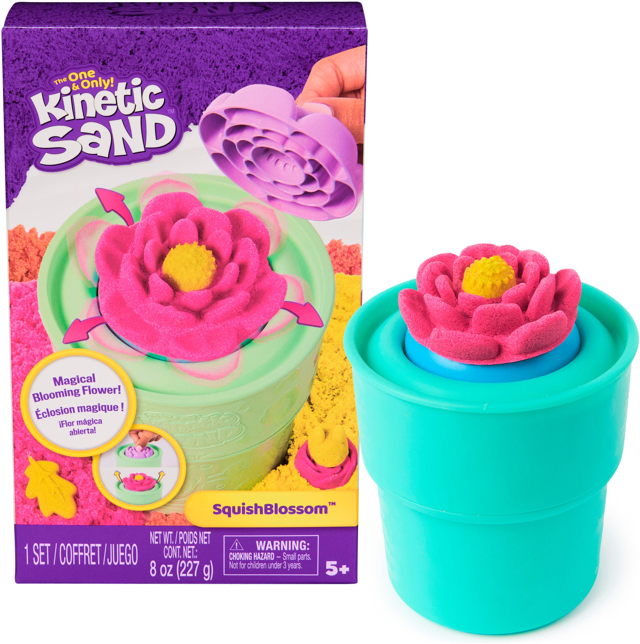 Spin Master Kreativset Kinetic Sand - Squish Blumen Set, Kreativkasten