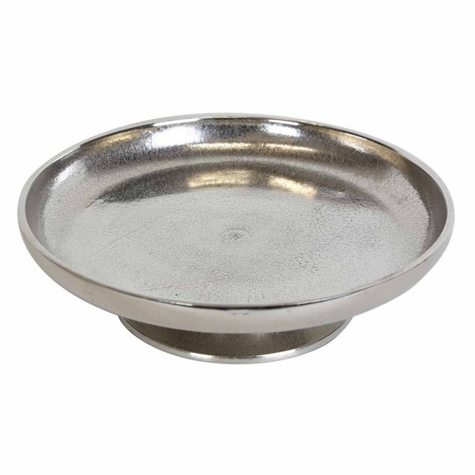 Casa Moro Dekotablett Silber Tablett Livorno M Mit Fuß Ø 26cm Rund Mit