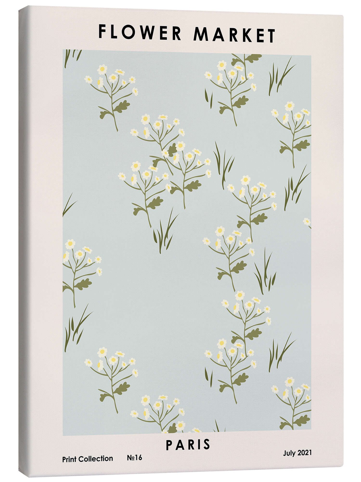Posterlounge Leinwandbild Nktn Flower Market Paris I Modern Grafikdesign