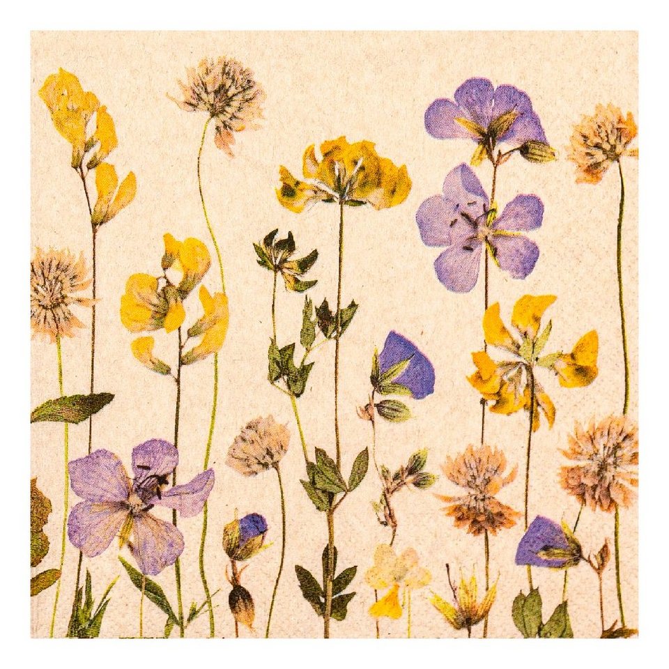 Home Fashion Papierserviette Pressed Flowers 20 St 20 Stück