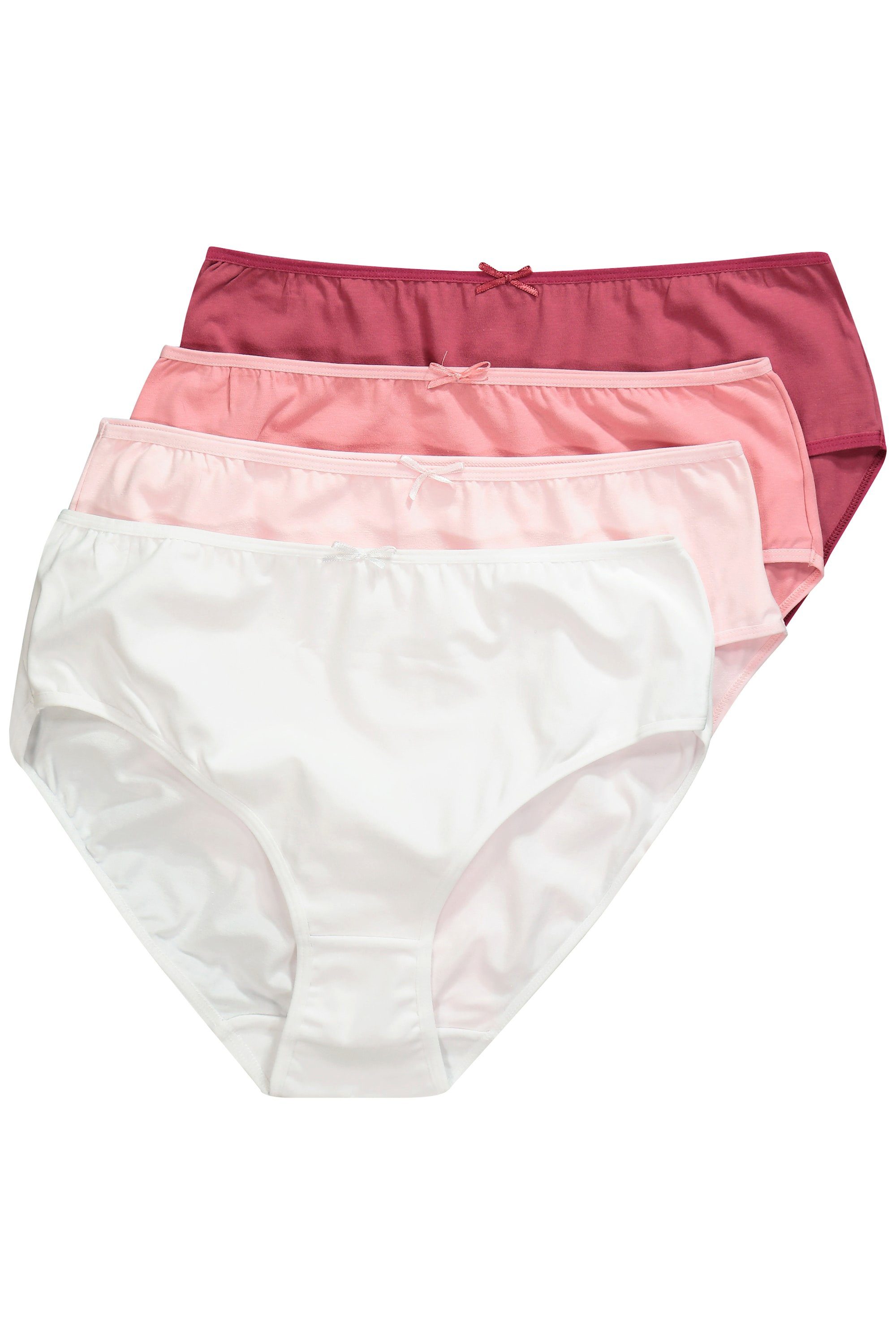 Ulla Popken Slip Midislips 4er Pack Einfarbig Zwickel Aus Reiner Baumwolle