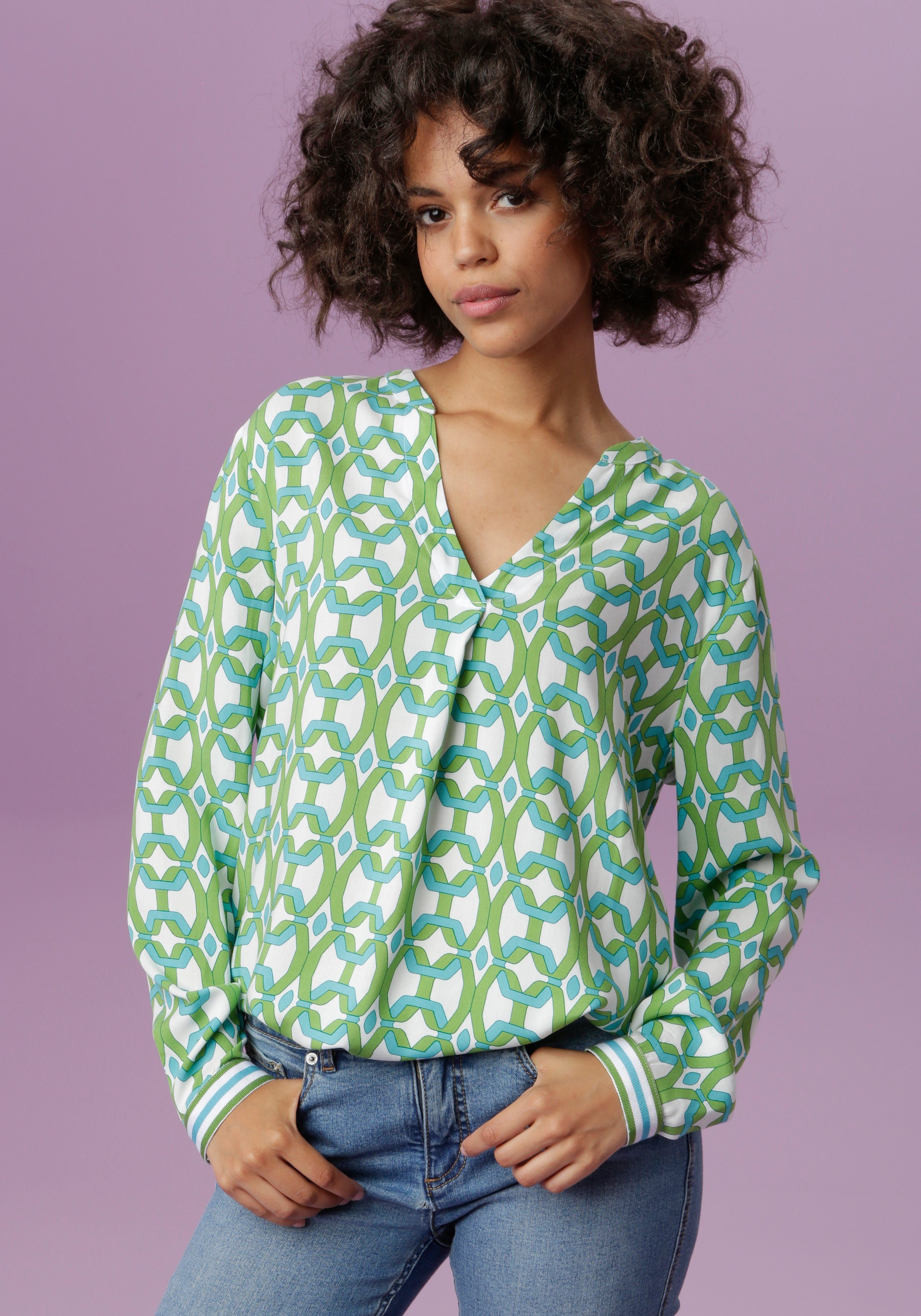 Aniston Casual Schlupfbluse Mit Extravagantem Graphischem Druck Online