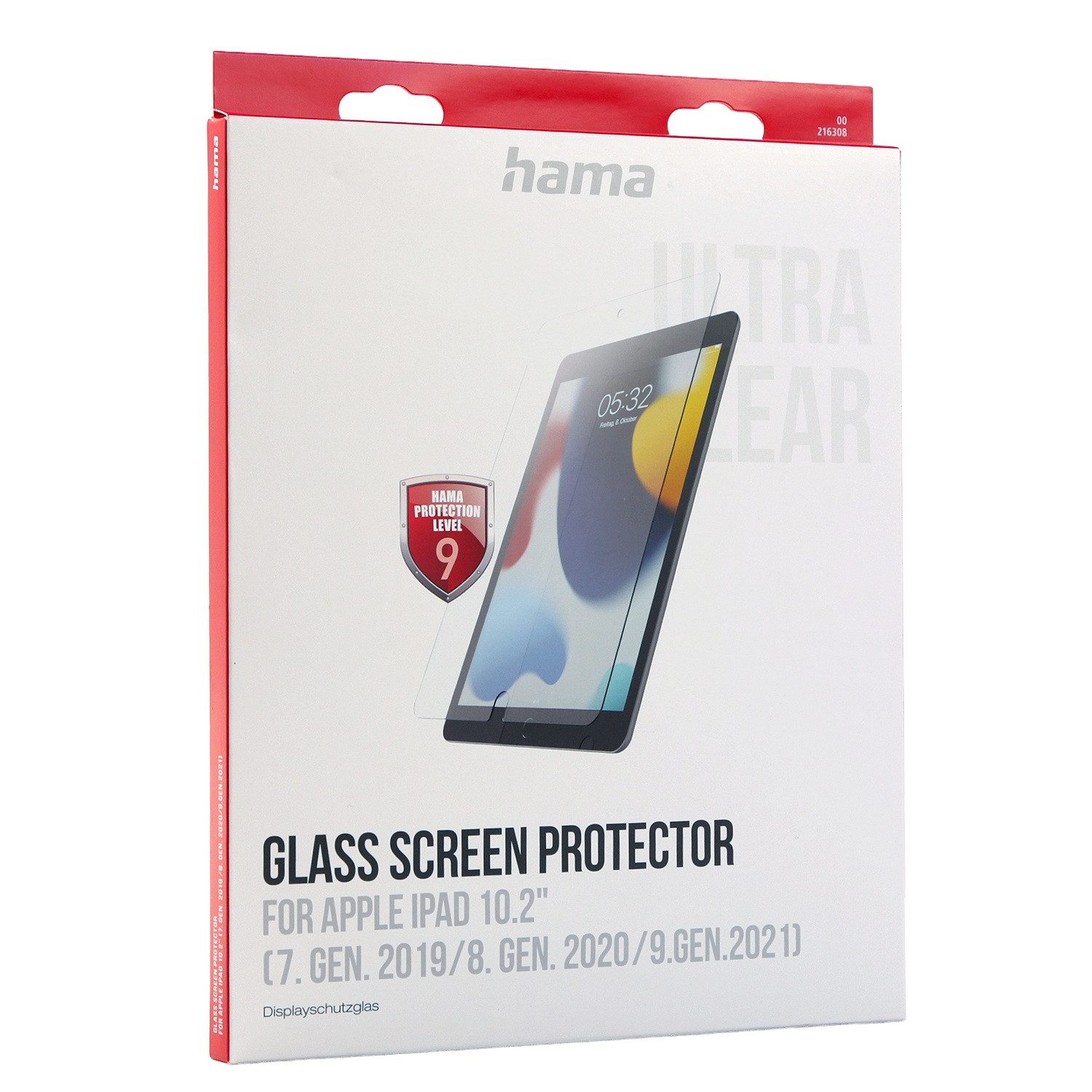 Hama Displayschutzglas Premium Schutzglas für Apple iPad 9 8 7 Gen 10,2 ...