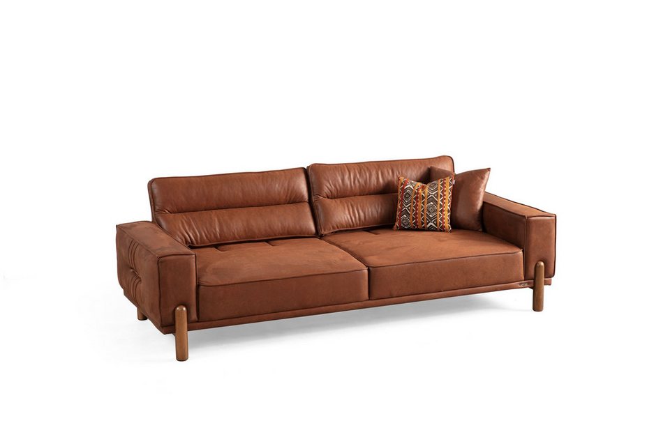 Villa Möbel Sofa Cognac 1 Stk 2 Sitzer Hand Made Qualtiy Modernes